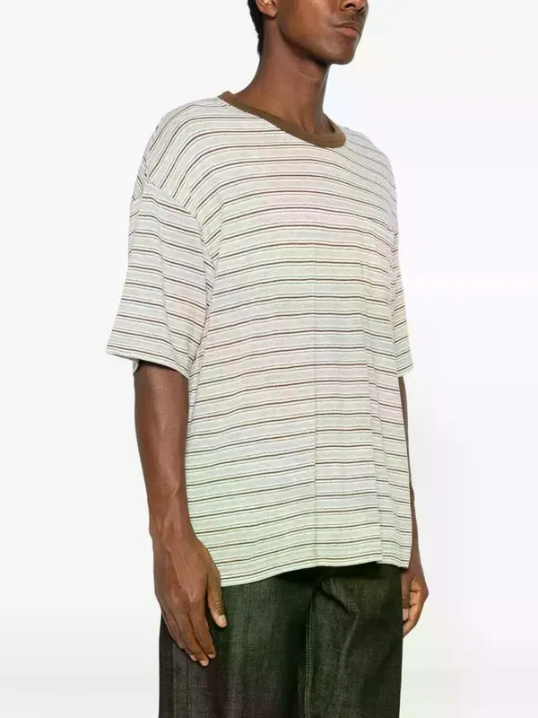 Visvim Mondo Border Striped T-shirt - Grey