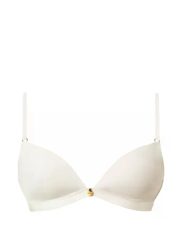 TWINSET Charmeuse Triangle Bra - White