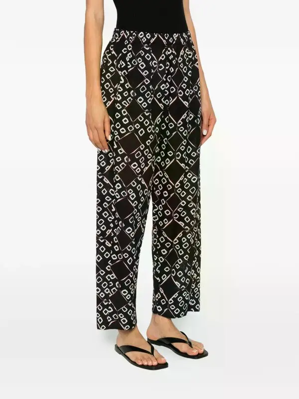 YAVI Geometric-pattern Trousers