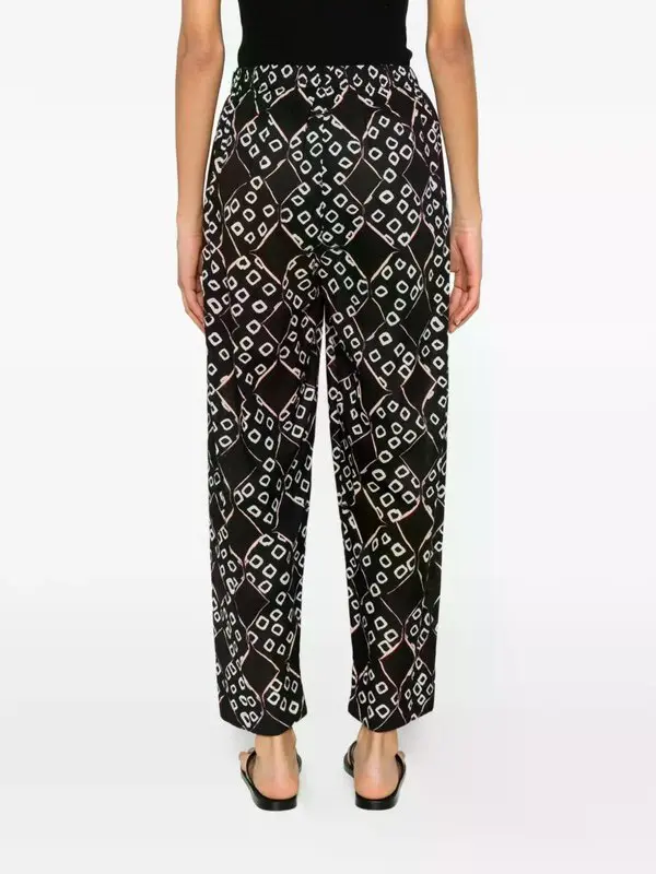 YAVI Geometric-pattern Trousers