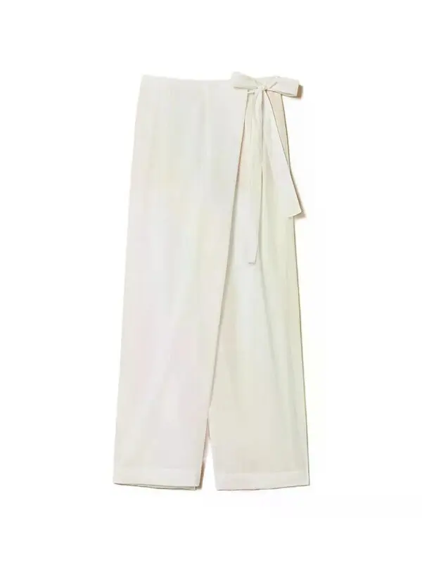 TWINSET Muslin Palazzo Trousers - White