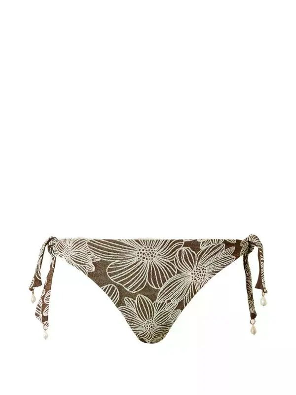 TWINSET Jacquard Bikini Bottom - Brown