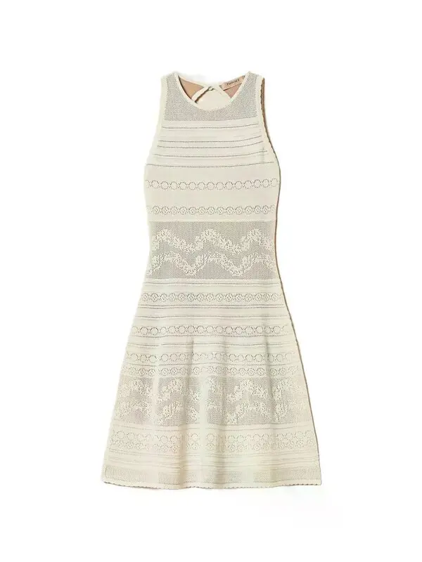 TWINSET Floral-motif Sleeveless Dress - Neutrals