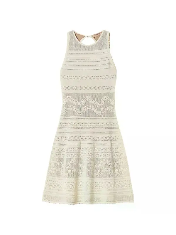 TWINSET Floral-motif Sleeveless Dress - Neutrals