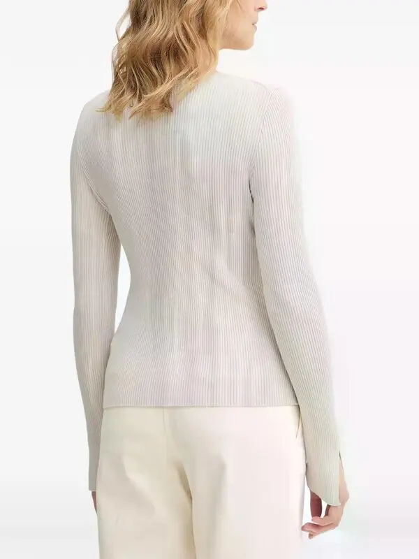 Guess Embellished Buttons Ribbed Cardigan - Neutrals
