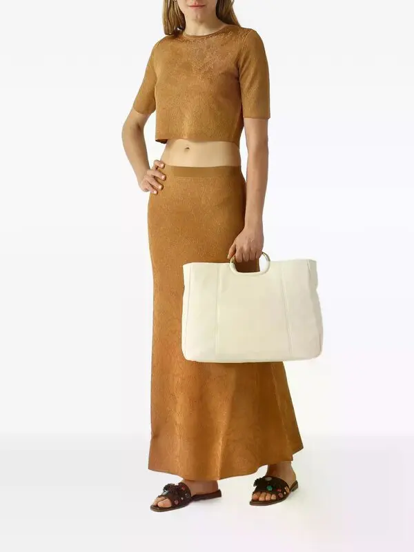TWINSET Floral-jacquard Knit Skirt - Neutrals