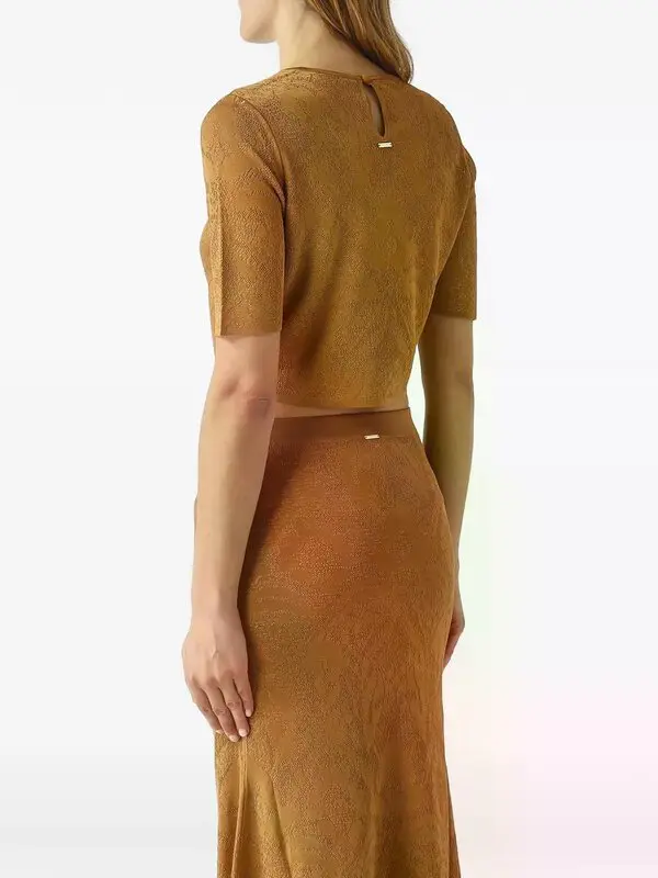 TWINSET Pointelle-knit Damask-pattern Skirt