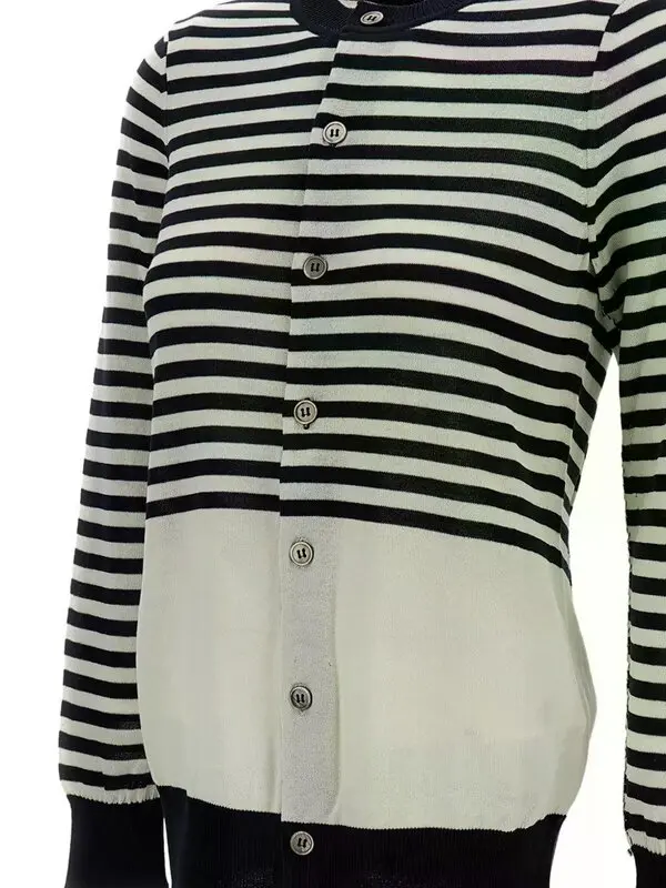 Junya Watanabe Striped Crew-neck Cardigan