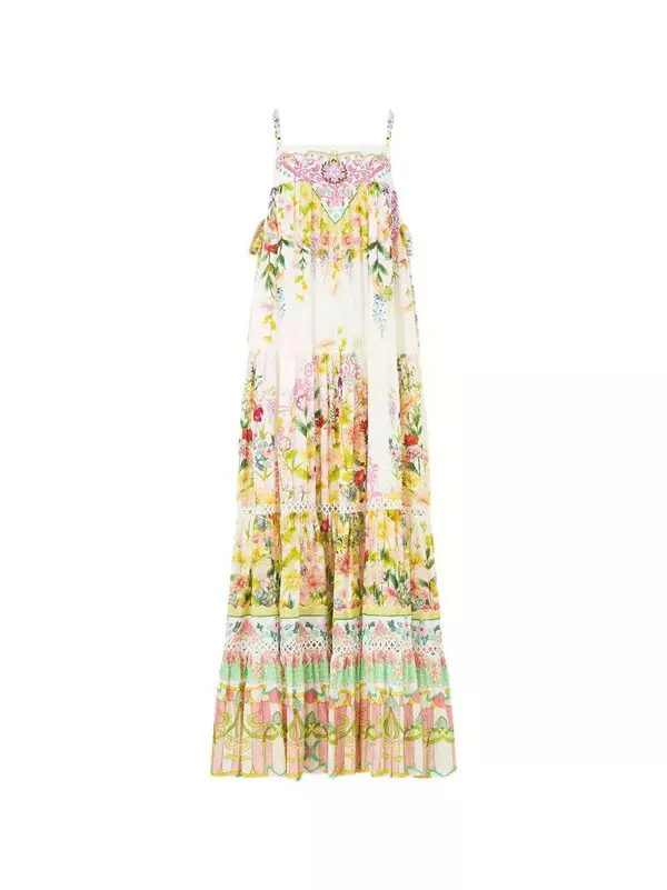 Camilla Printed Maxi Dress - White