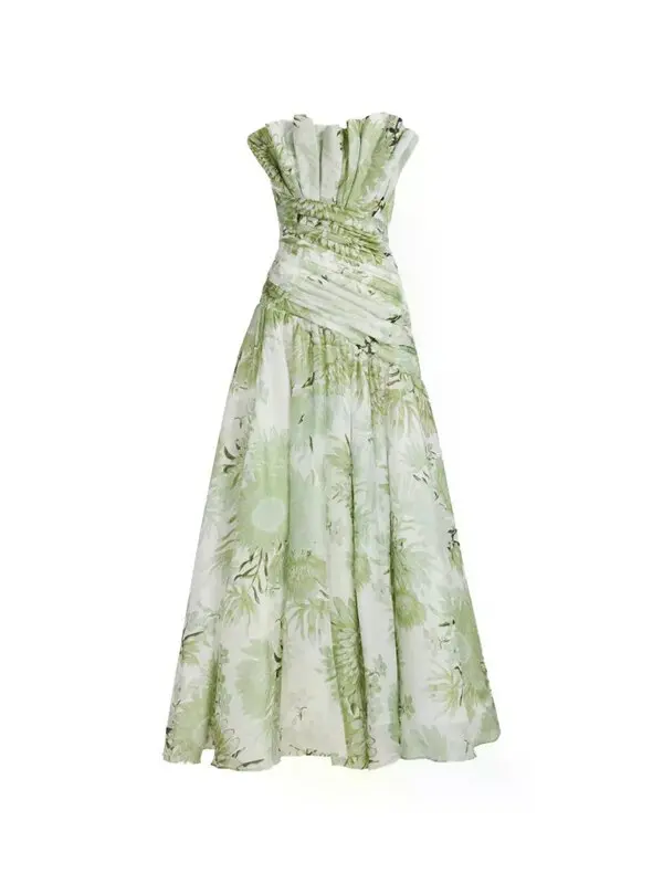 Aje Reflector Floral-print Cotton Gown - White