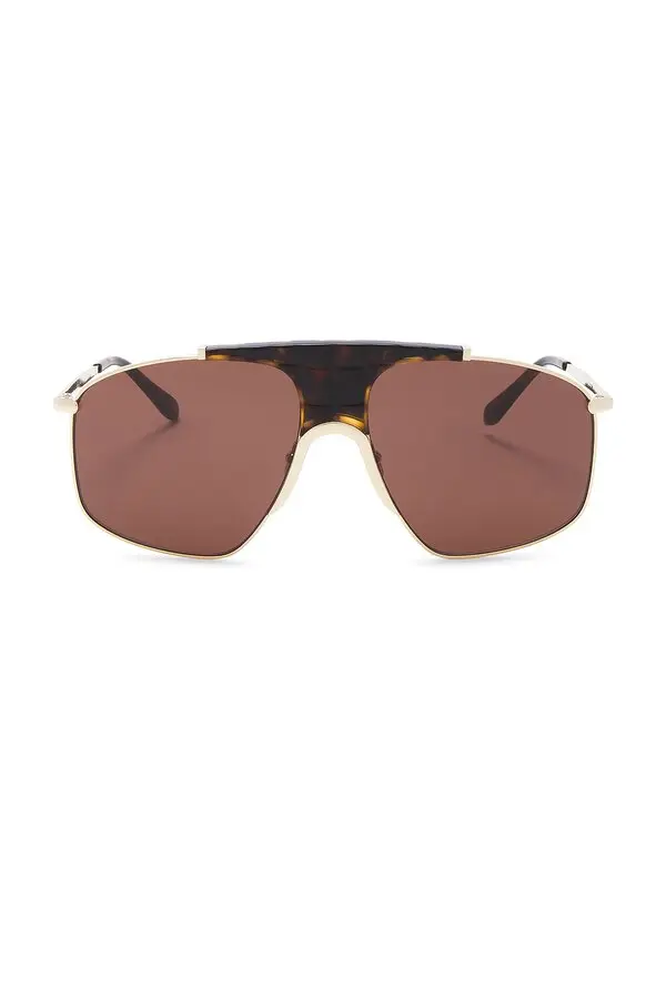 Alaïa Animalier Aviator Sunglasses - Gold & Brown