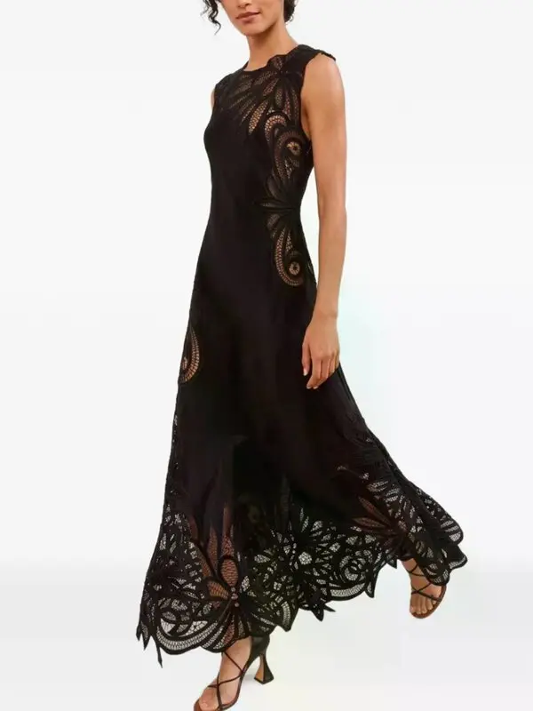 Ulla Johnson Idra Lace-embroidered Maxi Dress - Black