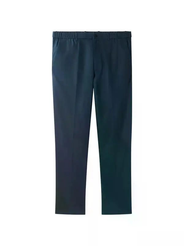 Calvin Klein Elasticated-waistband Pressed-crease Trousers - Blue
