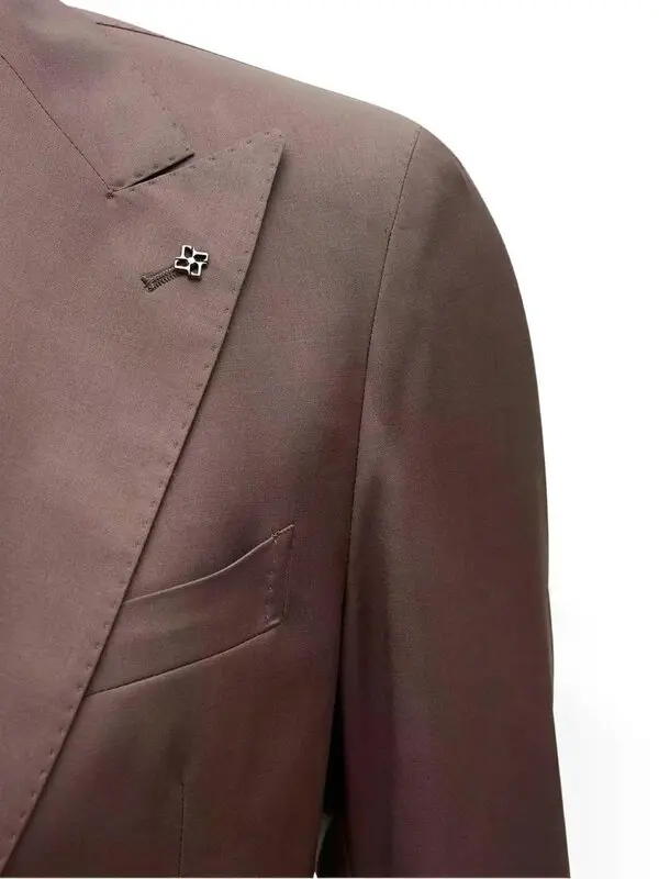Tagliatore Peak-lapel Single-breasted Suit - Brown