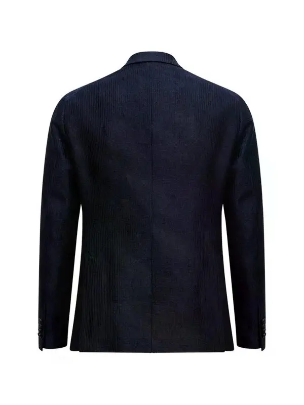 Tagliatore Double-breasted Textured Blazer - Blue