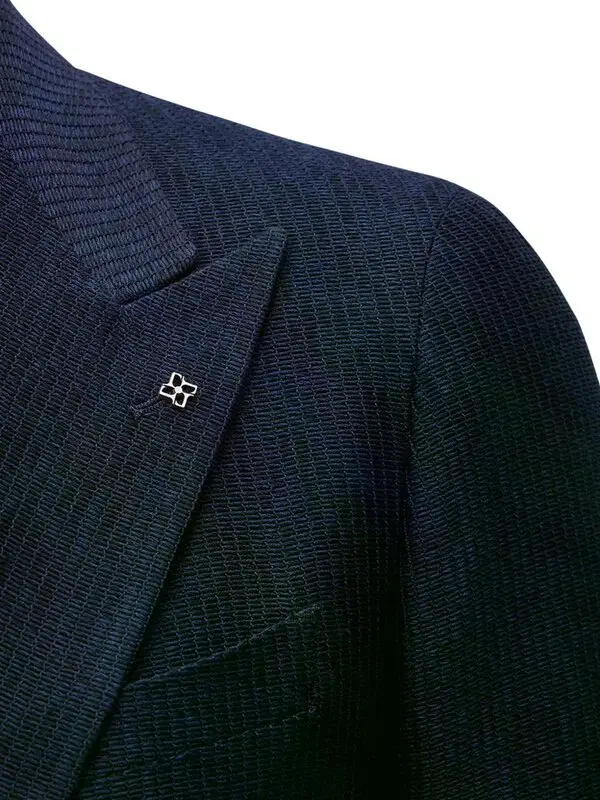 Tagliatore Double-breasted Textured Blazer - Blue