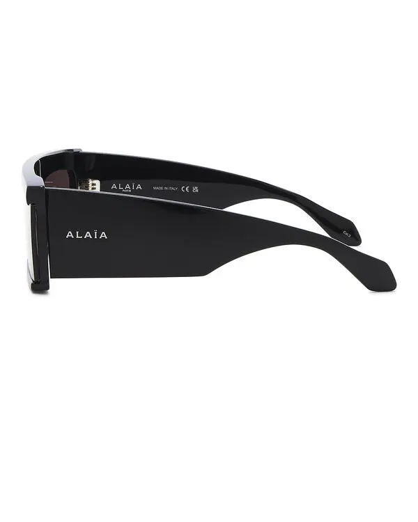 Alaïa Cut Rectangular Sunglasses - Black & Grey