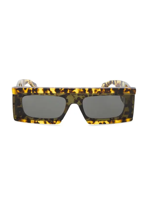 Alaïa Cut Rectangular Sunglasses - Havana & Grey