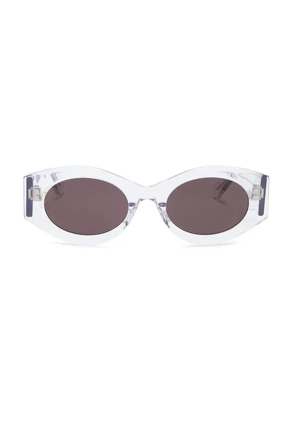 Alaïa Oval Sunglasses - Crystal & Grey