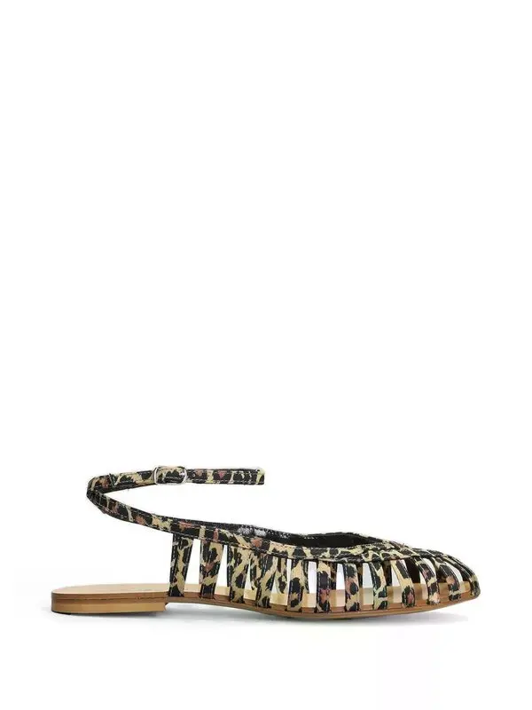 ANNA F. Animal-print Cage Sandals - Neutrals
