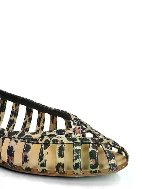 ANNA F. Animal-print Cage Sandals - Neutrals