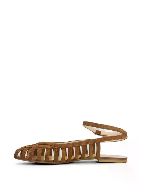 ANNA F. Cage-strap Suede Sandals - Brown