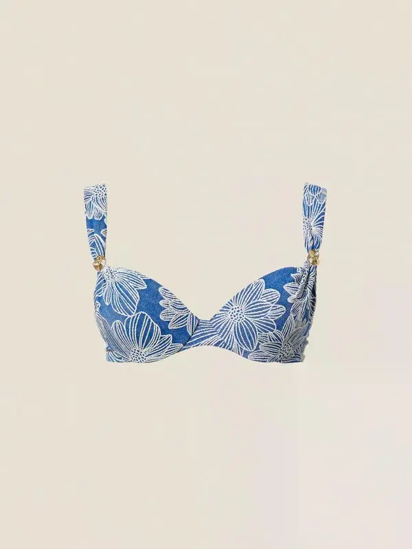 TWINSET Jacquard Push-up Bikini Top