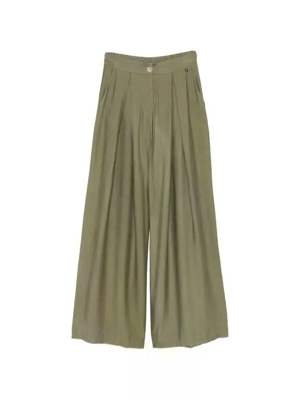 Dixie Pleated Wide Leg Trousers - Green