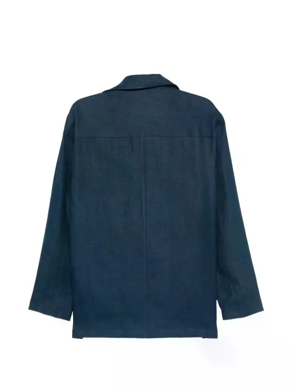 SARTORIO NAPOLI Linen-blend Field Shirt Jacket - Blue