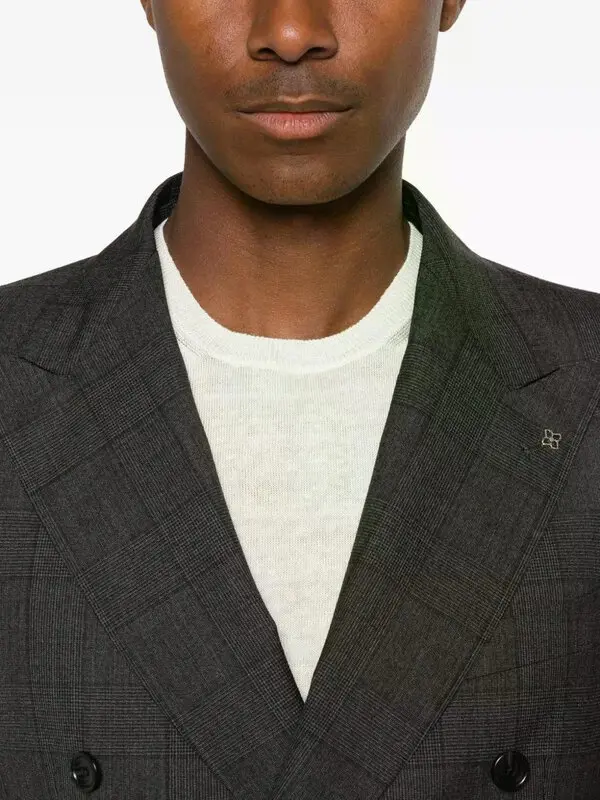 Tagliatore Check-pattern Double-breasted Suit - Grey