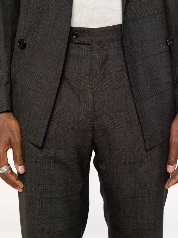 Tagliatore Check-pattern Double-breasted Suit - Grey
