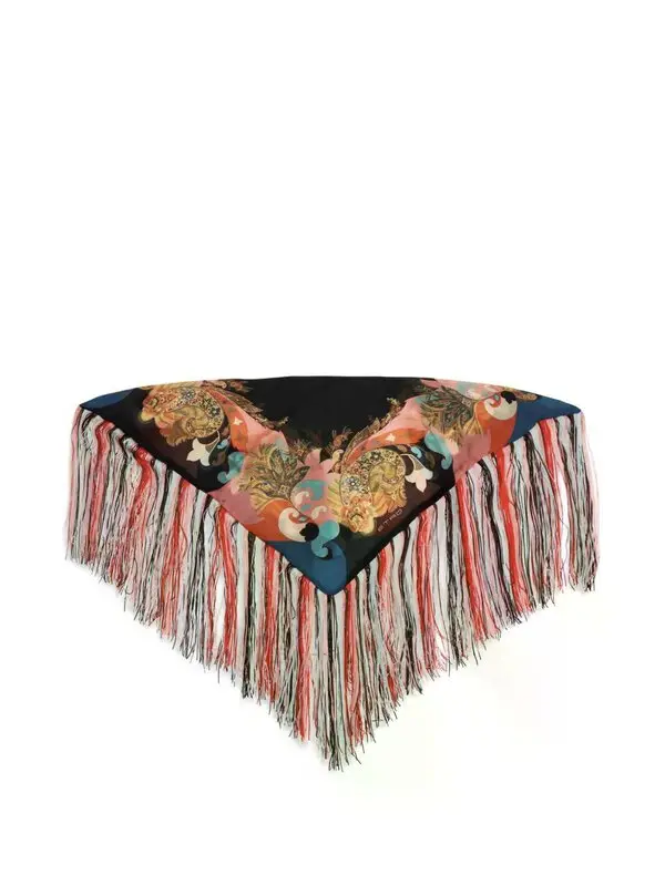 Etro Paisley-print Fringed Scarf - Black