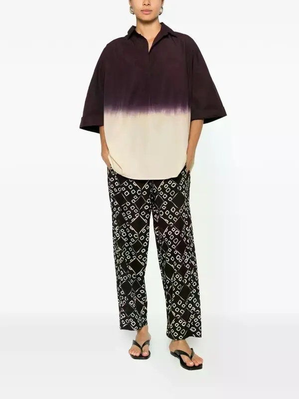 YAVI Geometric-pattern Trousers