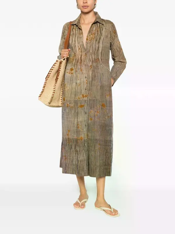 YAVI Striped Abstract-print Dress