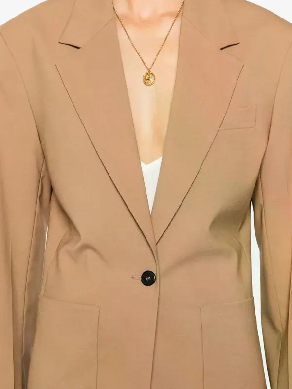 COVERT Single-breasted Patch-pocket Blazer - Brown