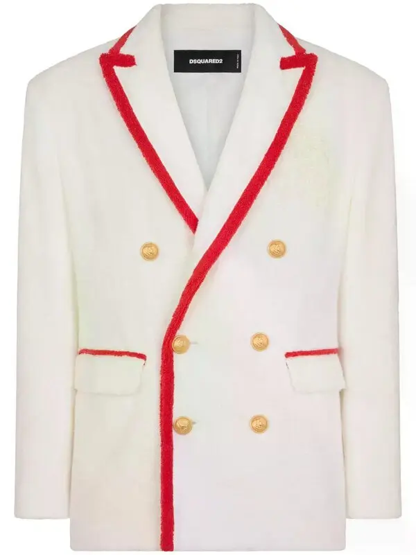 Dsquared2 Logo-appliqué Terrycloth Blazer - Neutrals