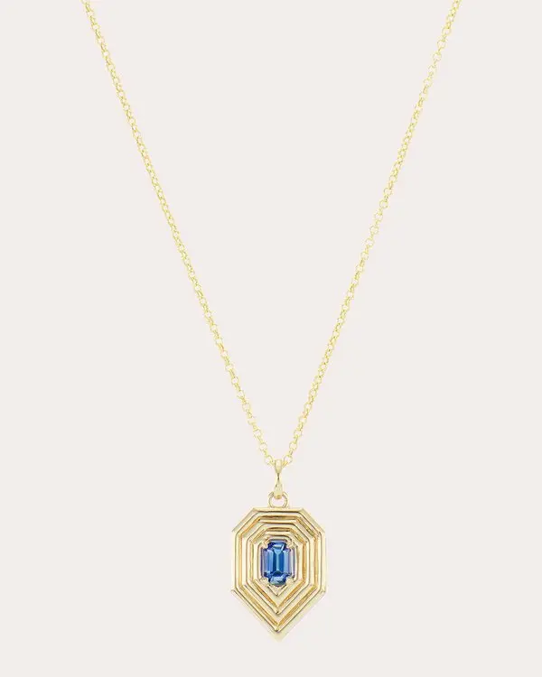 PARKFORD Sapphire And 14k Revival Teardrop Necklace - Gold