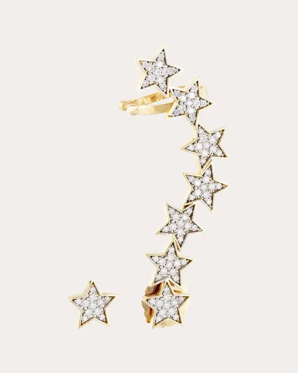 NELLY ROJAS Diamond And 18k Mimosa Party Ear Cuff Set - Gold