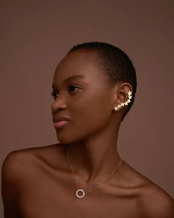 NELLY ROJAS Diamond And 18k Mimosa Party Ear Cuff Set