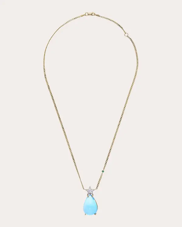 NELLY ROJAS Topaz And Diamond Hada Star Pendant Necklace
