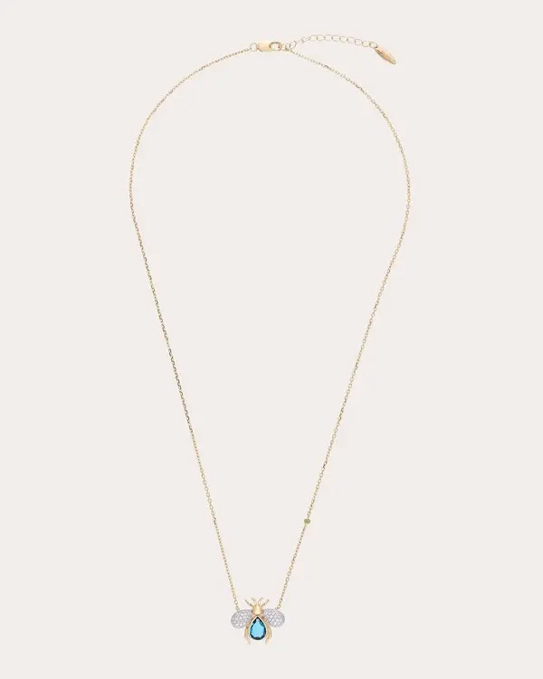 NELLY ROJAS Diamond And Topaz Bee Pendant Necklace