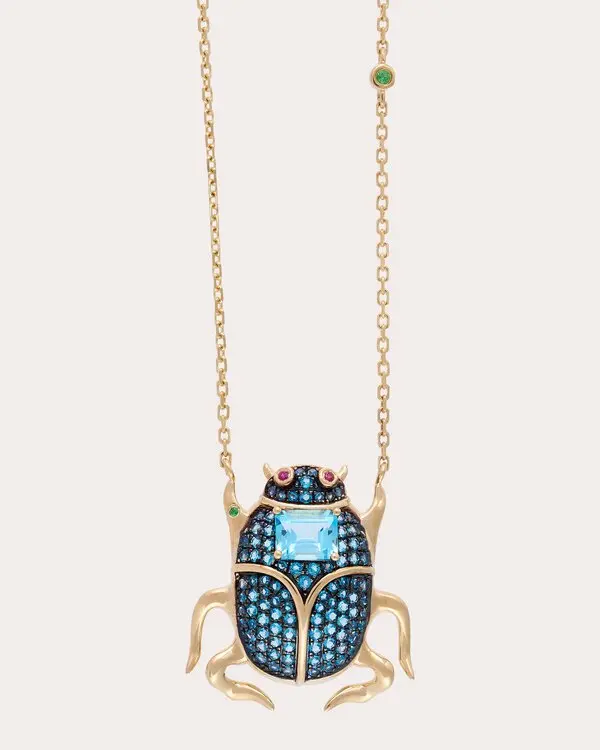 NELLY ROJAS Delirio Beetle Pendant Necklace - Black