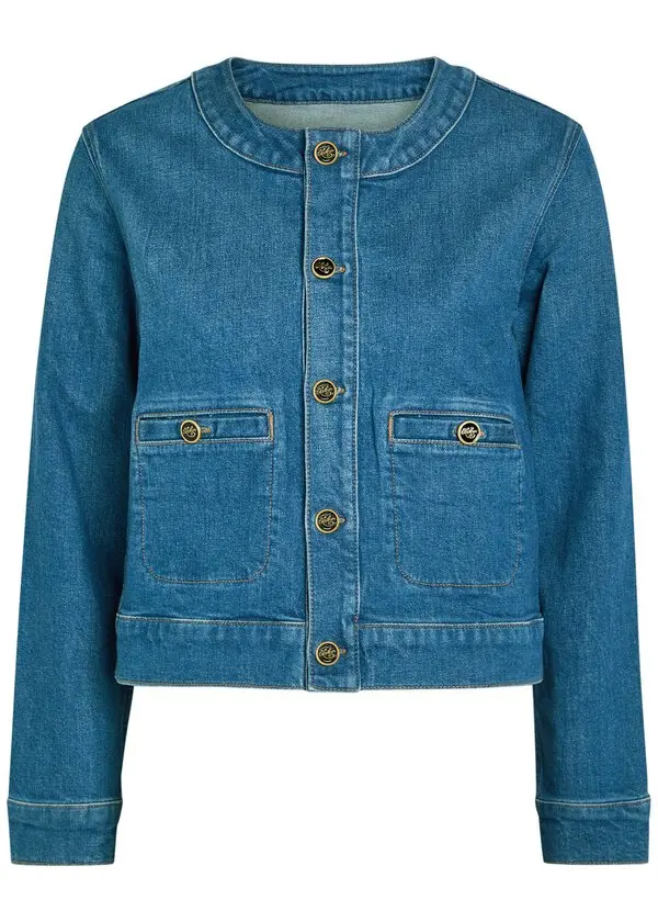 MOTHER The Stashed Picky Stretch-denim Jacket - Blue