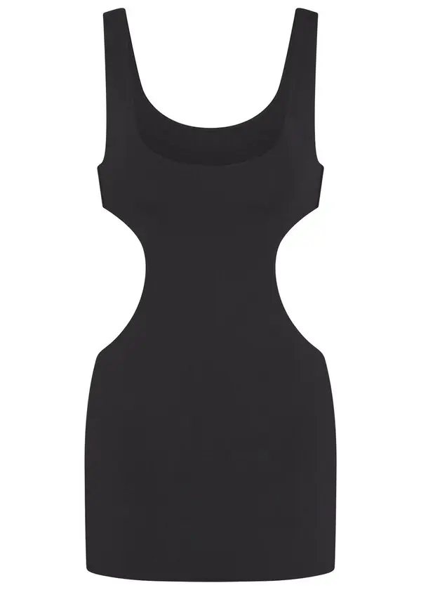 SKIMS Cut-out Stretch-jersey Mini Dress - Dark Grey