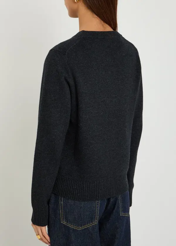 GANNI Logo Intarsia Wool-blend Jumper - Black