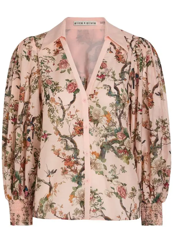 Alice + Olivia Charis Floral-print Blouse - Pink