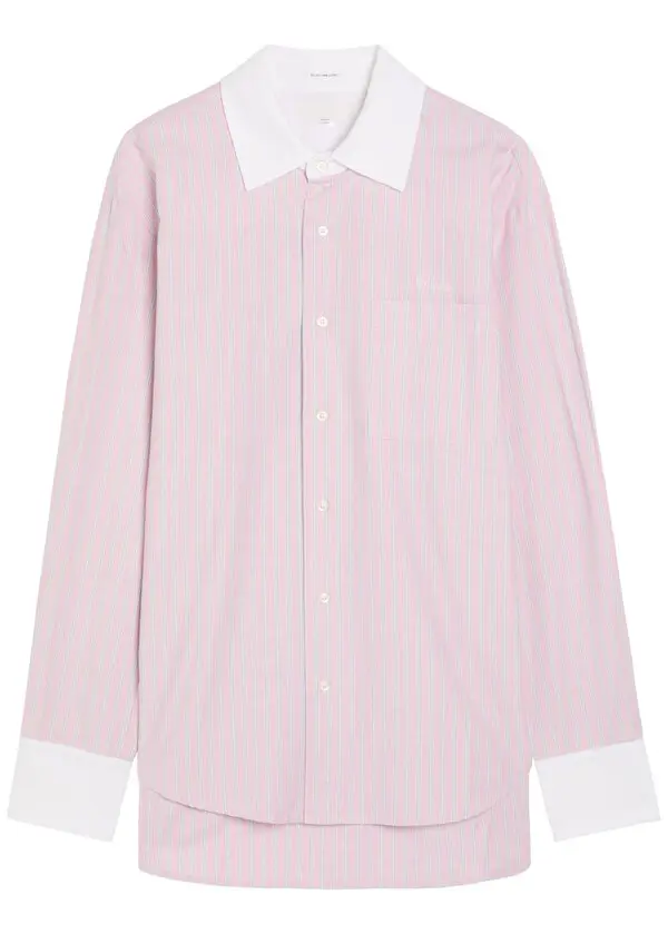 MOTHER Striped Cotton Shirt - Pink