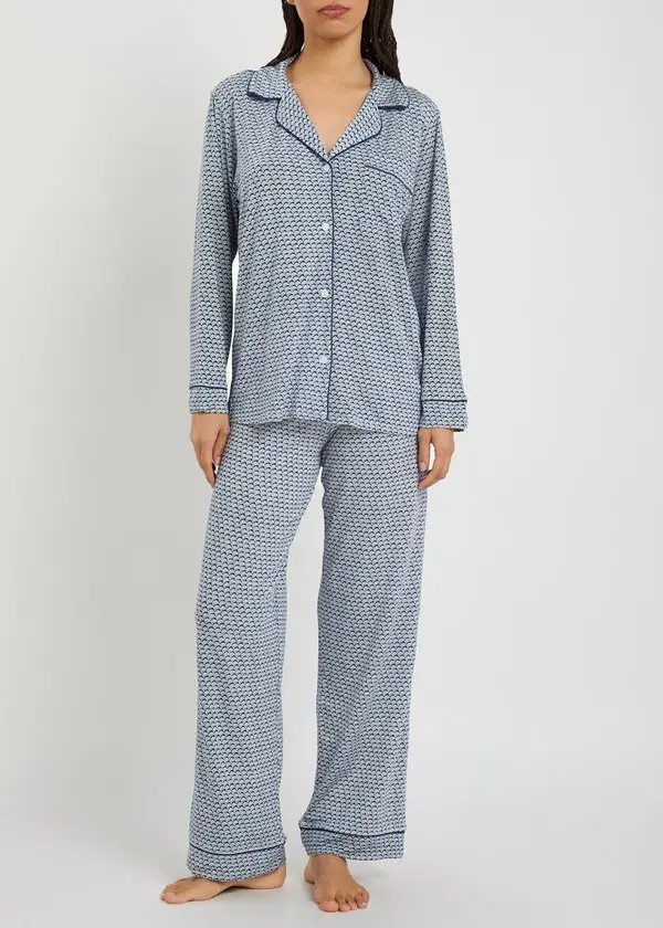 Eberjey Gisele Printed Jersey Pyjama Set - Navy