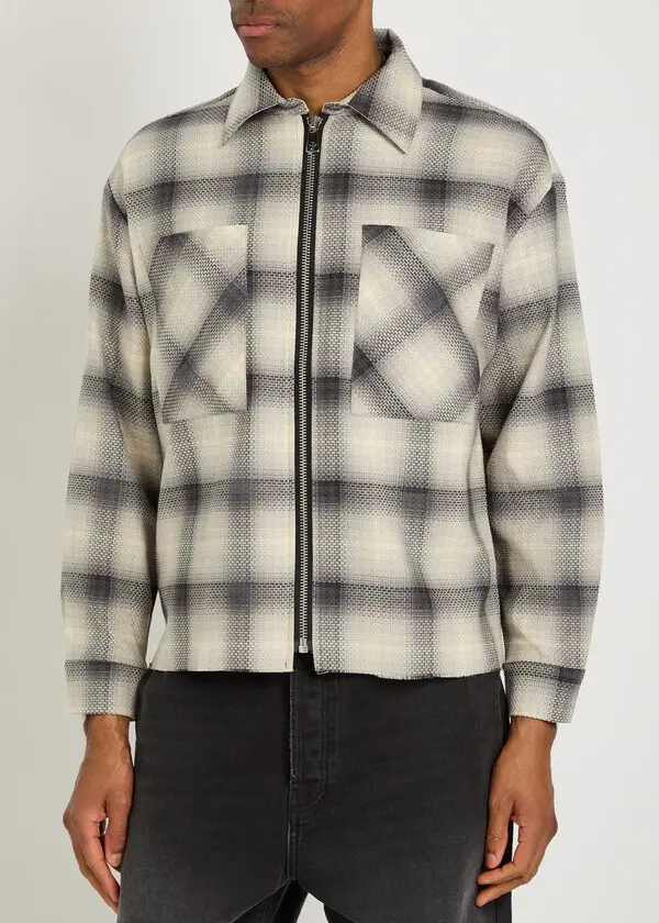 ASKYURSELF Raw Summer Plaid Flannel Overshirt