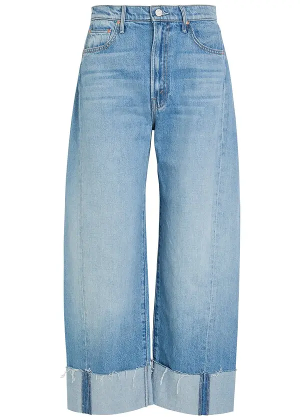 MOTHER The Half-pipe Ankle Turn-up Barrel-leg Jeans - Blue